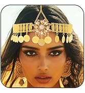 Amazon.com: GORTIN Sequins Boho Head Chain Jewelry Gold Wedding ...