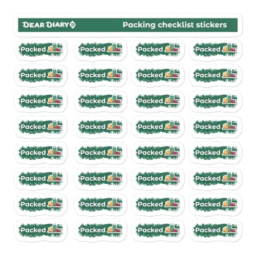 Amazon.com: Packing checklist planner stickers sheet Honeymoon travel ...