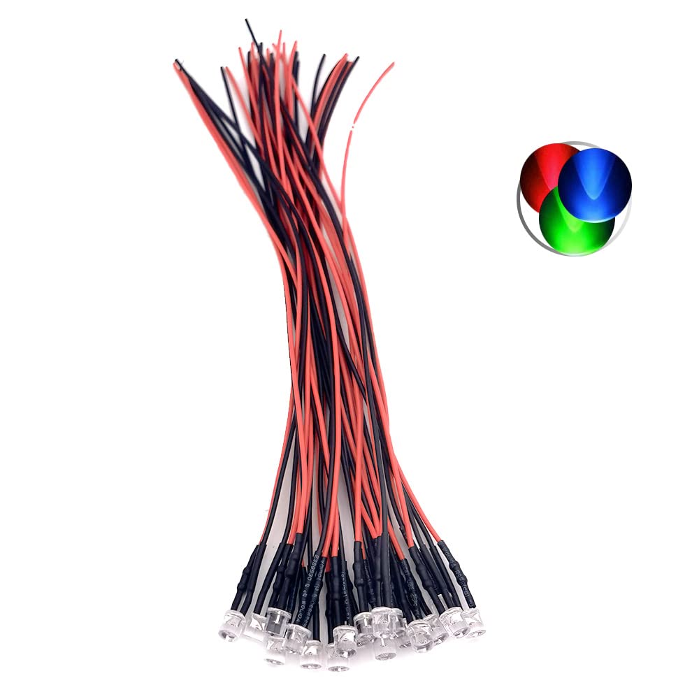 Snapklik.com : 30pcs 12 Volt 5mm Flat Top RGB Slow Flash LED Lights ...