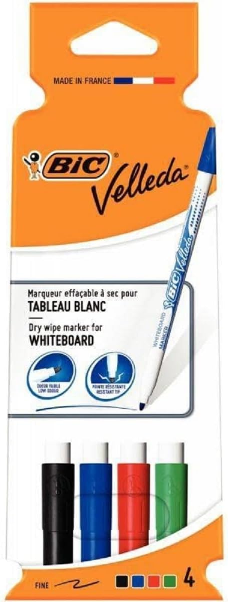 BIC Velleda 1721 Ecolutions, Dry Erase Whiteboard Pens ideal for School ...