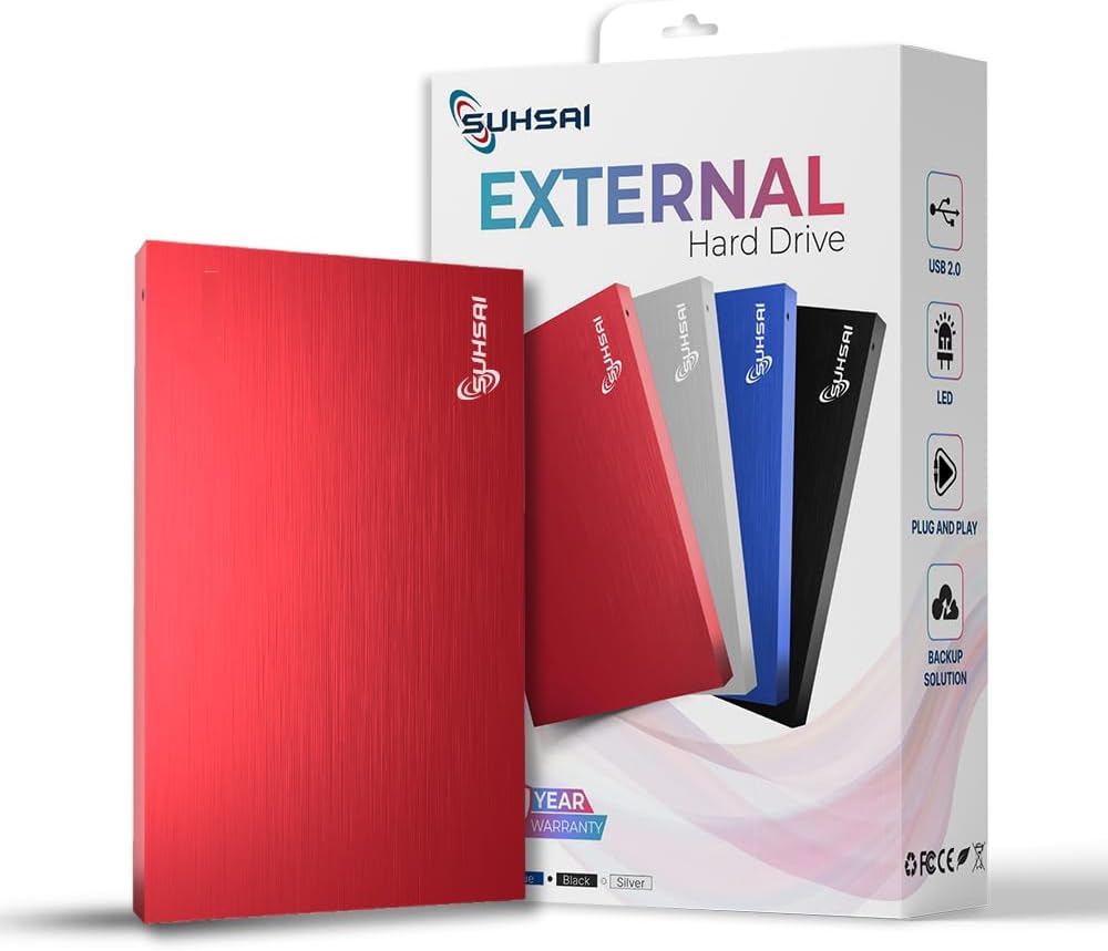 Amazon.com: SUHSAI External Portable Hard Drive 200GB USB 2.0 HDD ...
