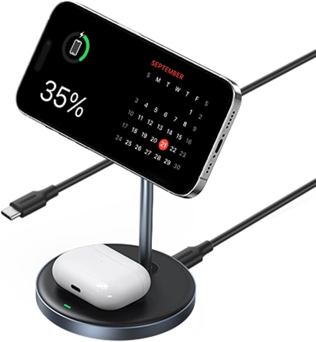 Anker PowerWave 2-in-1 Magnetic Stand Lite, Kabellose Ladestation ...