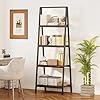 Amazon.com: Homeiju 4-Tier Leaning Ladder Bookshelf, Rustic and Wood ...