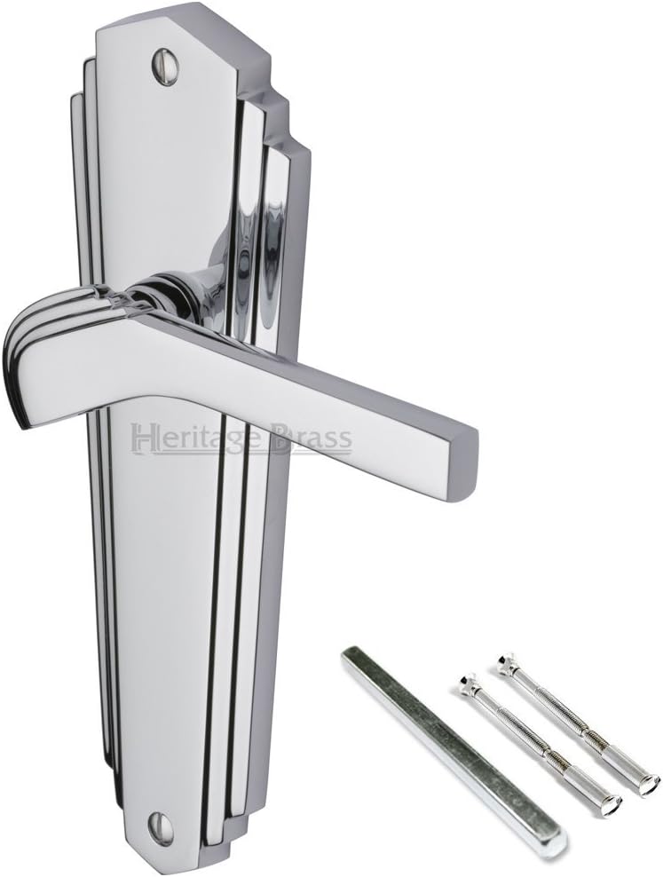 Waldorf Lever Latch (Set of 2) Finish: Polished Chrome : Amazon.co.uk ...