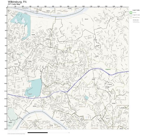 Amazon.com : ZIP Code Wall Map of Wilkinsburg, PA ZIP Code Map Not ...