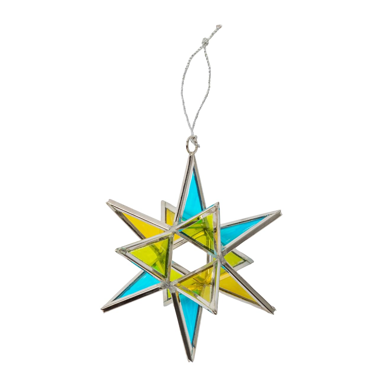Amazon.com: Handcrafted Stained Glass Moravian Star Ornament 3D Fair ...