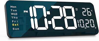 YORTOT 16” Large Digital Wall Clock with Remote Control and 7 Night ...
