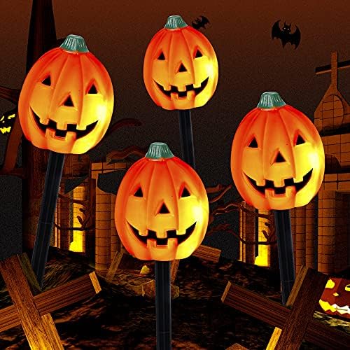 Amazon.com: Rocinha Plastic Jack O Lantern Pumpkins with Spooky Lights ...
