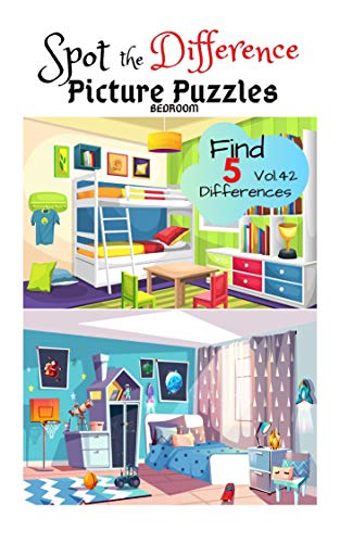Spot the Difference Picture Puzzles "BEDROOM" Find 5 Differences vol.42 ...