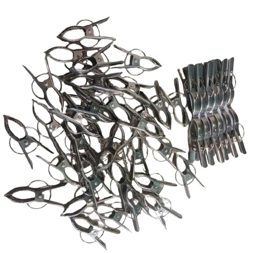 ZOKCY® (Pack of 24 Pcs) Stainless Steel Metal Cloth Clips Heavy Quality ...