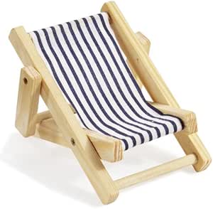 Amazon.com: miniatures to build a beach at home (mini deck chair blue ...