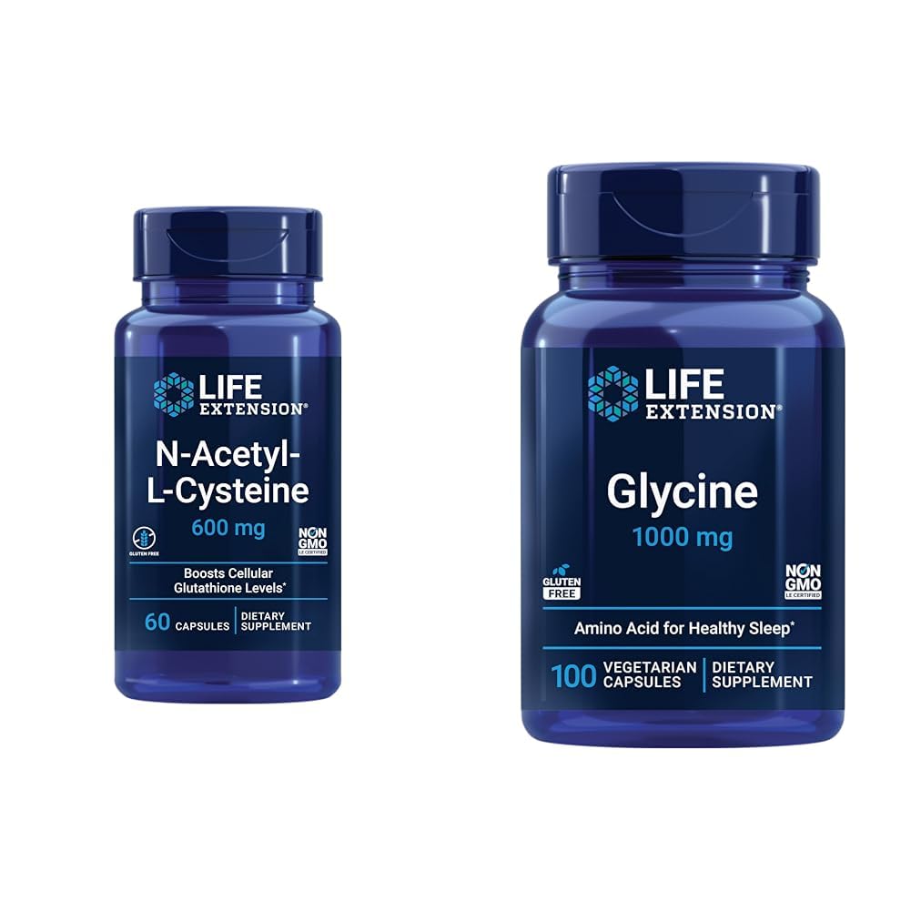 Amazon.com: Life Extension N-Acetyl-L-Cysteine (NAC) & Glycine 1000 mg ...