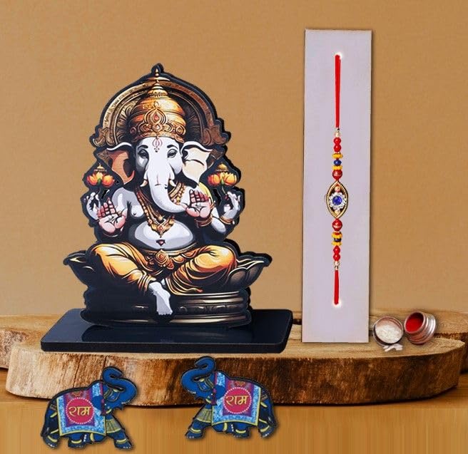 Buy EXPLEASIA Rakhi Set with Divine God Figure Table Stand and Roli ...
