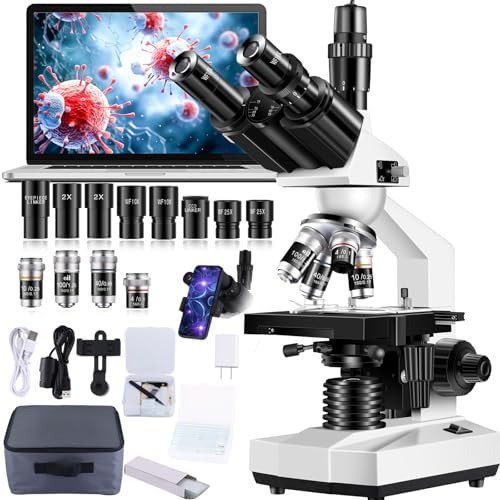 Amazon.com: Trinocular Microscope 40X-5000X Magnification Microscope ...