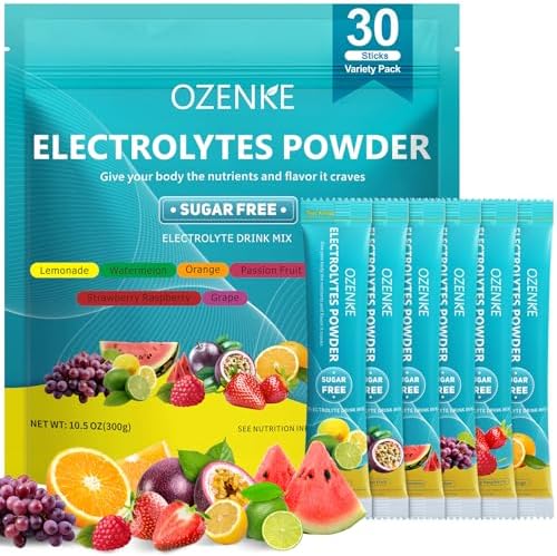 OZENKE Electrolytes Powder Packets, 30 Sticks Hydration Packets Sugar ...