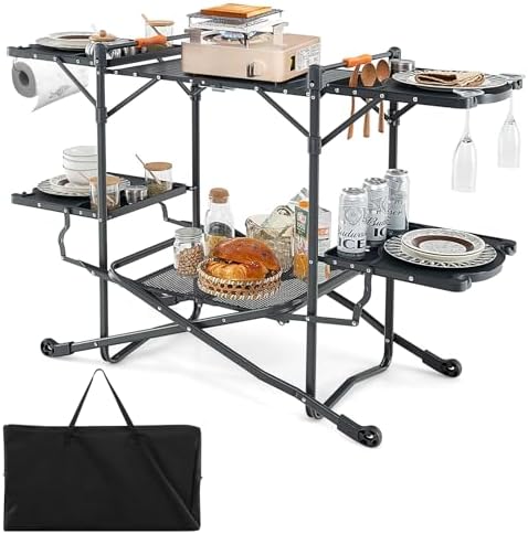 Amazon.com: onlyfire Outdoor Camp Cooking Table for Dutch Ovens and ...