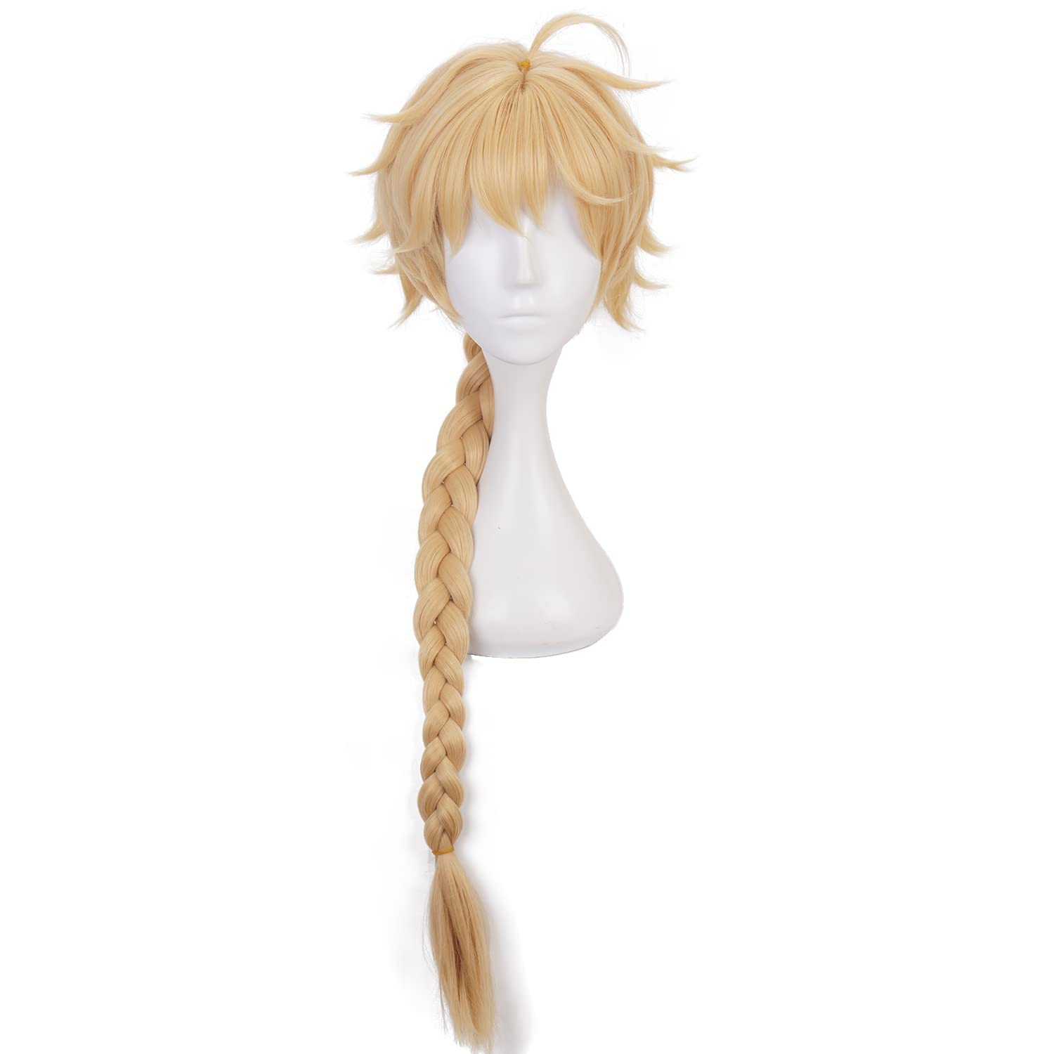 MoeLoli Genshin Impact Aether Cosplay Wig Orange Long Braid Costume ...