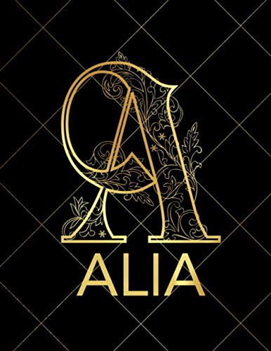 Amazon | Alia: Notebook Journal with Gold Monogram Initial Letter A and ...