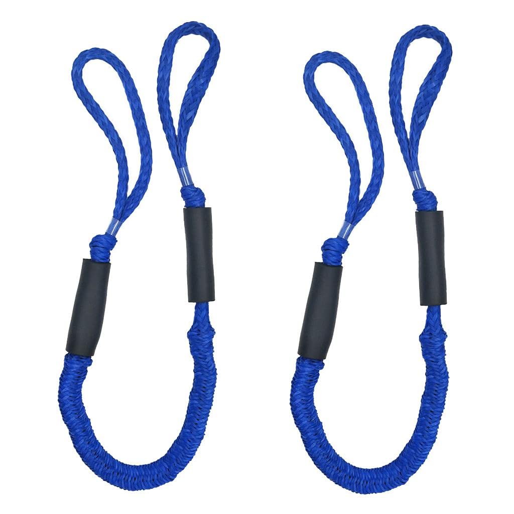 Lyla® 2pcs Marine Boat Bungee Dock Line Anchor/Mooring Rope 4ft Blue ...