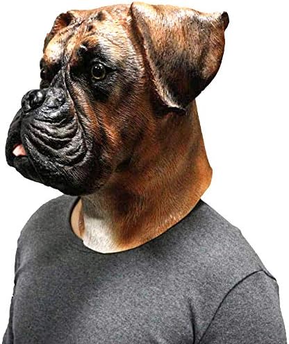 Amazon.com: Boxer Dog Mask Latex Full Head Animal Mask Halloween Party ...