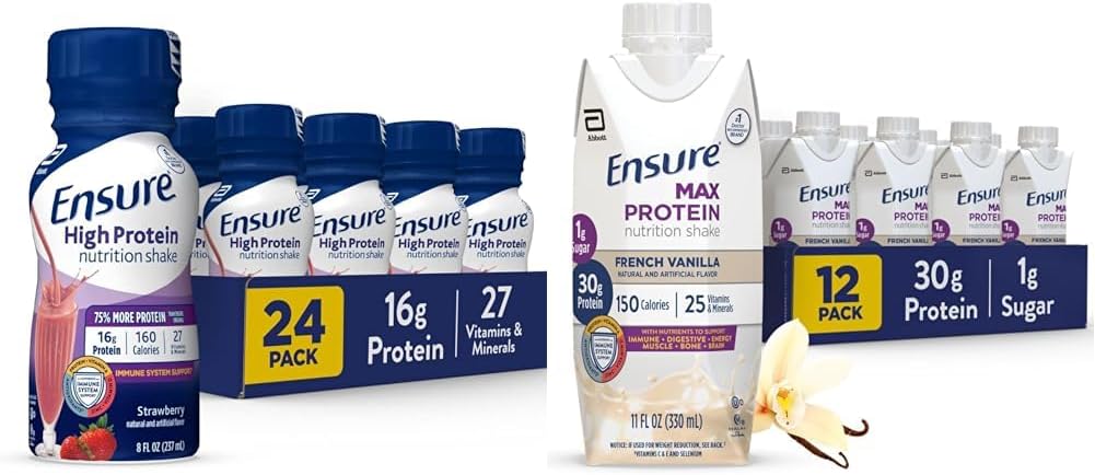 Amazon.com: Ensure High Protein Nutrition Shake 24 Pack and Ensure Max ...