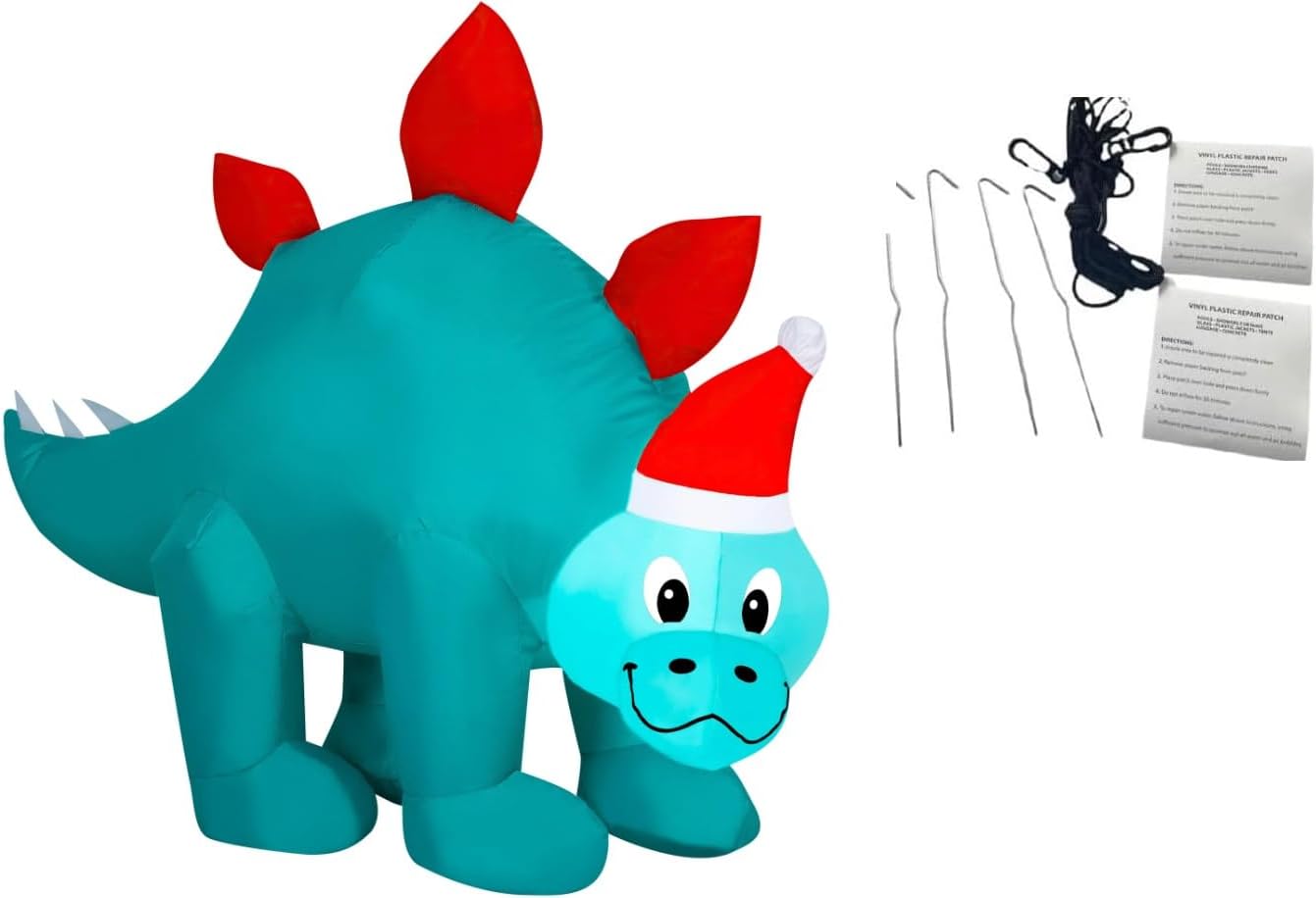 Amazon.com: Christmas Inflatable Gator with Gift Sceen 9 Foot Wide LED ...