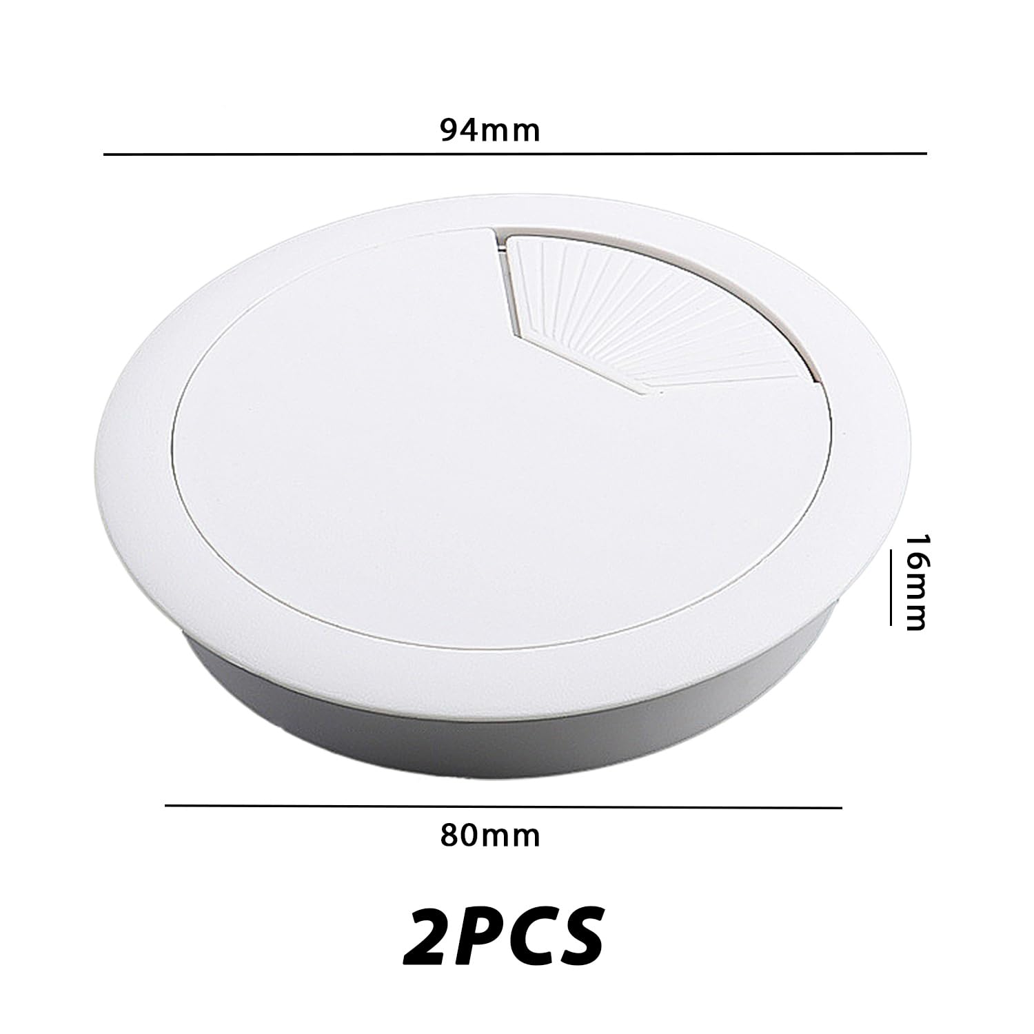 2 Pieces 80mm White Desk Washers, Cut-Out Cable Management Box, Plastic ...