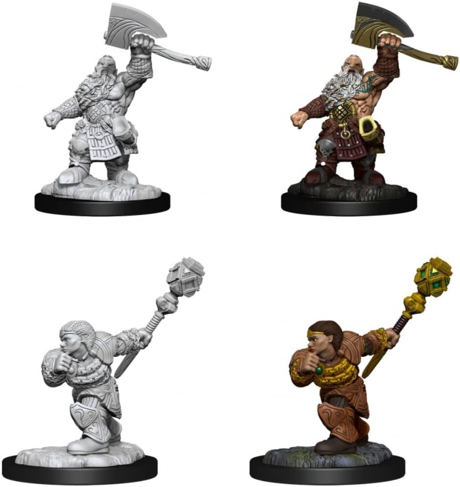 Magic The Gathering Miniatures: Wave 2: Dwarf Fighter & Dwarf Cleric ...
