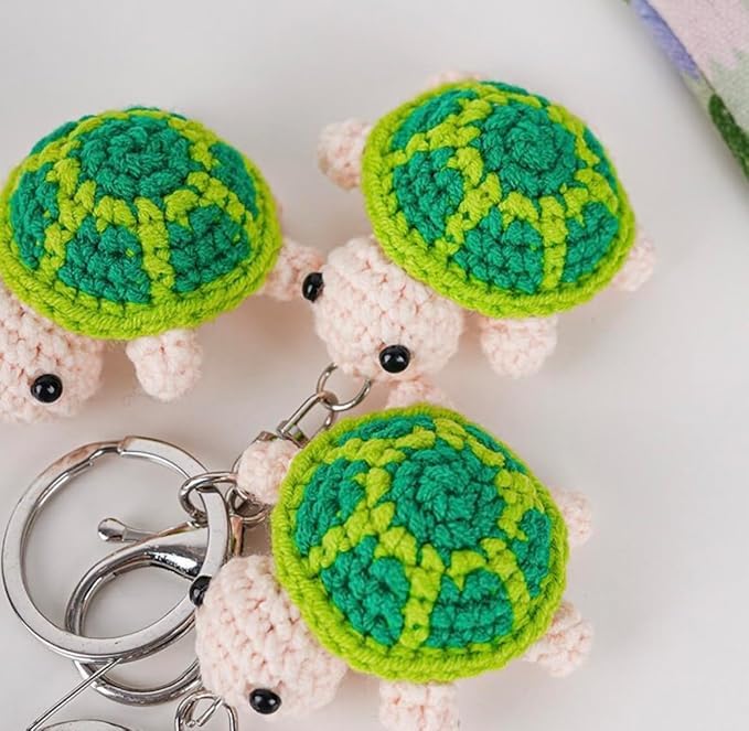 GLOSSYPLUS Crochet Tortoise Charm Keychain hot Handmade Mini Cute ...