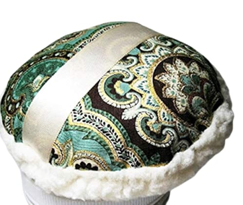 Amazon.com: Teal Green Paisley Print Fluffy Fleece Powder Puff for ...