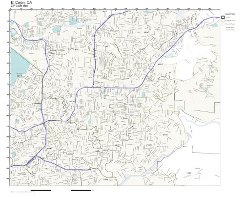 ZIP Code Wall Map of El Cajon, CA ZIP Code Map Laminated: Amazon.com ...