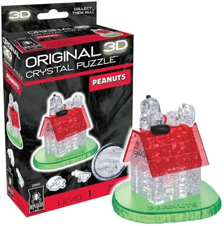 Amazon.com: BePuzzled | Peanuts Snoopy House Original 3D Crystal Puzzle ...