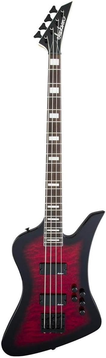 Amazon.com: Jackson JS Series Kelly Bird Bass JS3Q, Transparent Red ...