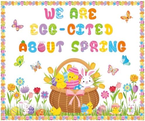 Amazon.com: AsodSway Easter Bunny Chick Cutouts - 119Pcs Easter CHILLIN ...