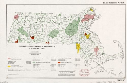 1980 Map Status of P.L. 566 watersheds in Massachusetts as of January 1 ...