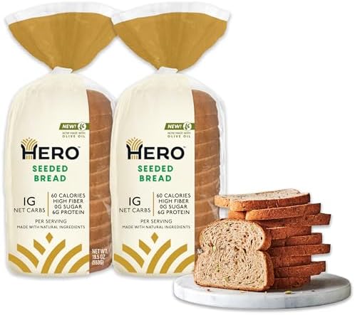 Amazon.com: Hero Seeded Bread — Delicious Bread with 1g Net Carb, 0g ...