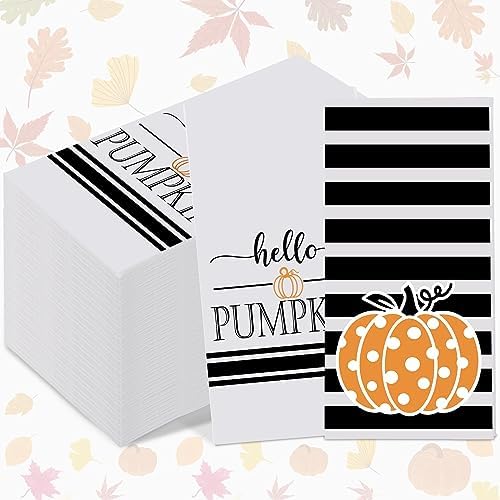 Amazon.com: Whaline Happy Fall Guest Napkins Orange Brown Paper Napkins ...