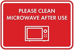 Amazon.com: Classic Framed Please Clean Microwave After Use Sign (Red ...