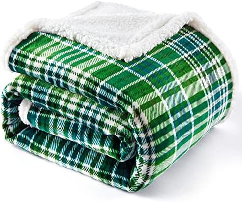 Touchat Sherpa Plaid Throw Blanket, Fuzzy Fluffy Cozy Soft Blanket, Fleece Flannel Plush Twin ...