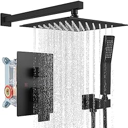 gotonovo Rainfall Bathroom Shower System Rain Shower Head and Handle Set Wall Mounted Shower ...