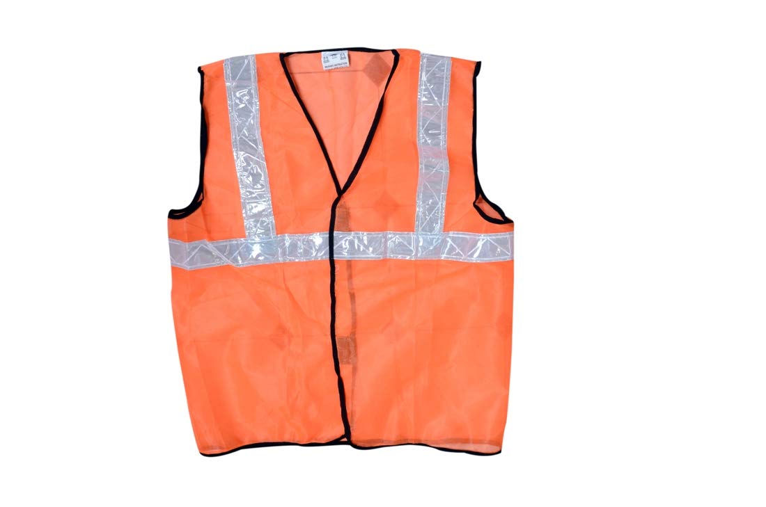 reflective safety jacket orange for labour use by balaji trading co. (5 ...