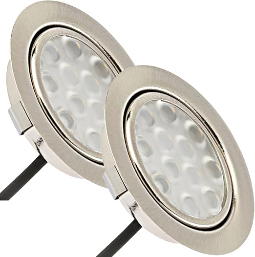 Lichtfaktor24 LED Möbeleinbauleuchten 12V flach 2 x 3W Einbaustrahler ...