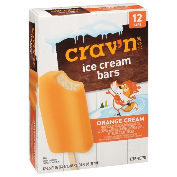 Amazon.com: Crav'n Flavor, Orange Cream Ice Cream Bars, 30 Fl Oz ...