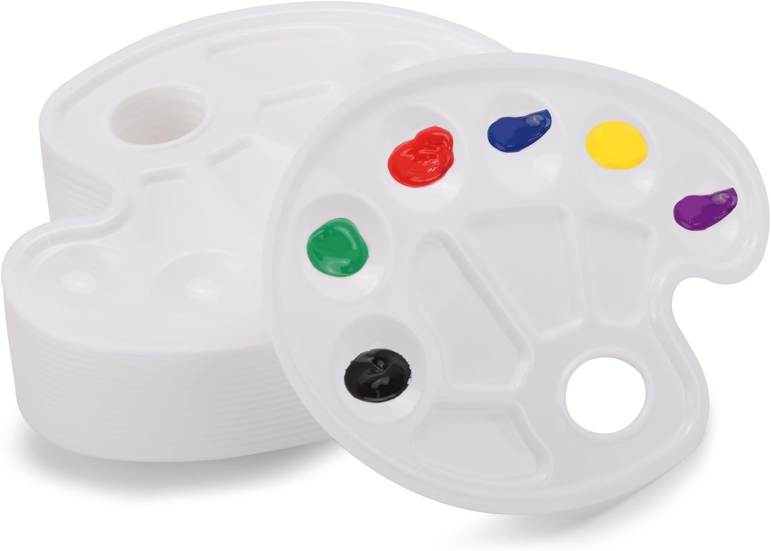 Amazon.com: FANDAMEI 20 PCS Round Plastic Paint Tray Palettes, Paint ...