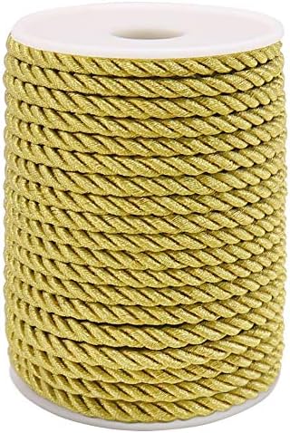 PH PandaHall 5mm 18 Yards Twisted Cord Trim Gold Decorative Rope Trim ...