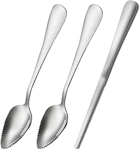Amazon.com: Grapefruit Spoons Serrated Edge Stainless Steel Fruit Knife Grapefruit Utensils Tool ...