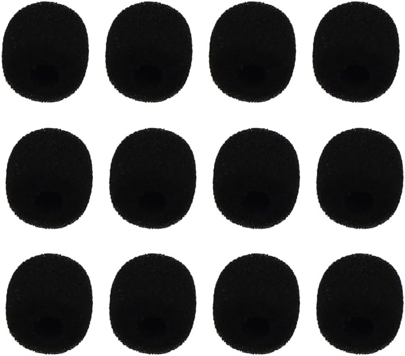 Amazon.com: Kicada 12 Pack Foam Microphone Windscreen, Black Mini Mic ...