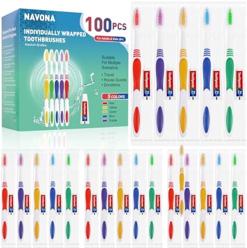 Amazon.com : meekoo 200 Set Disposable Toothbrushes with Toothpaste and ...