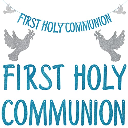 First Holy Communion Decorations for Boys Blue 16pcs First Holy ...