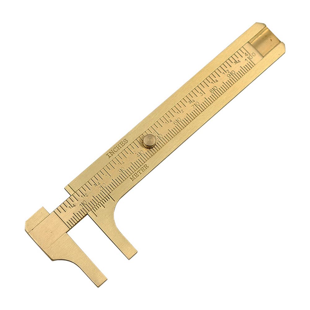 Brass Vernier Caliper 4inch/100mm Double Scales Sliding Gauge Ruler ...